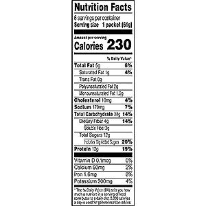 Quaker, Protein Instant Oatmeal, Banana Nut, 12.9 Oz, 6 Count (Pack of 1)
