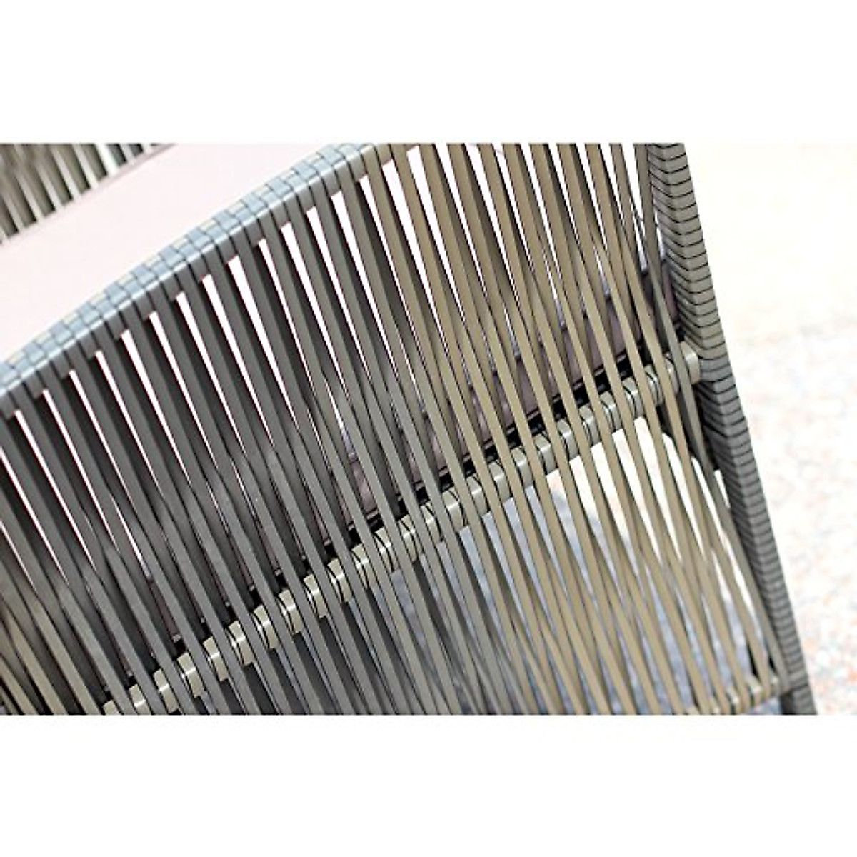 IDS Home 4 Piece Brown Pattio Furniture Wicker Conversation Set, Loveseat & 2 Cushion Chairs, Glass Coffee Table for Garden Lawn Poolside Backyard