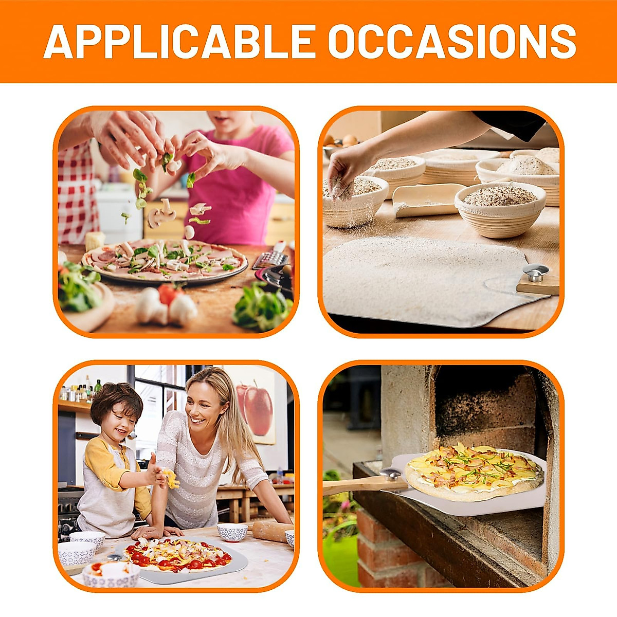 Lituford Master the Art of Pizza Making with Our Complete Pizza Oven Set and Accessories - Includes 12" x 14” Pizza Peel and Cutter with 14" Blade - Perfect for Indoor and Outdoor Cooking!