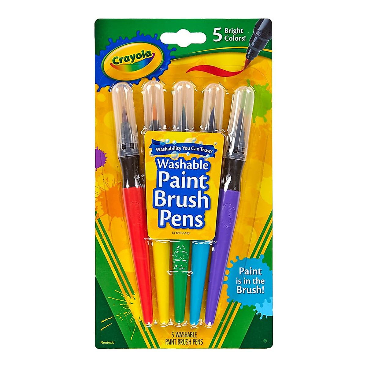 Crayola Brush Pens Painting Supplies, Art Supplies, Paint Set, 5 Count