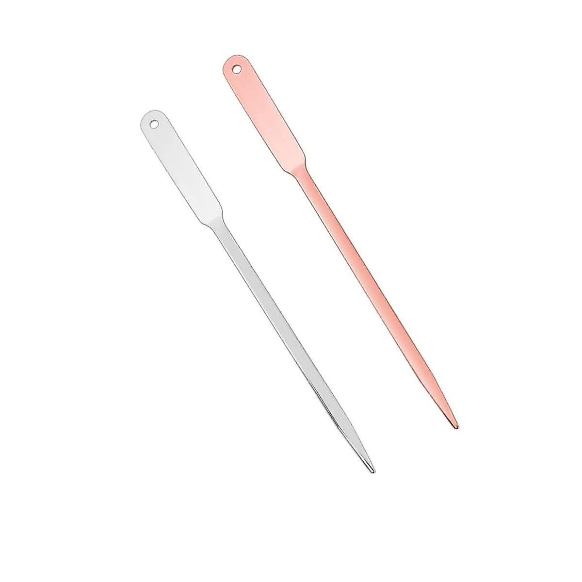 WXJ13 2 Pack Letter Openers Stainless Steel Lightweight Hand Envelope Slitter, Silver and Rose Gold