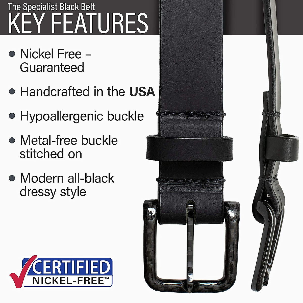The Specialist Nickel Free Belt (36") ,Black