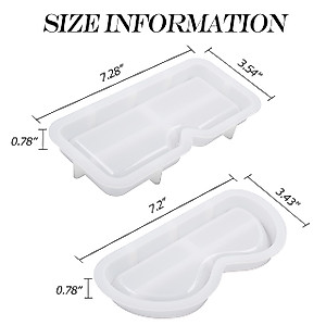 Pulcher Resin Molds, 2PCS Tray Silicone Molds Glass Sunglasses Jewelry Trinket Holder Small Trays Epoxy Mold for Resin Casting Craft DIY Gifts