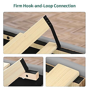 YITAHOME Queen Bed Frame with Storage Drawers, Upholstered Headboard, USB Charging Ports, Wood Slats Support, Grey