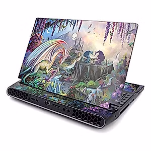 MightySkins Skin for Alienware AREA-51M R2 (2020) - Abstract Black | Protective, Durable, and Unique Vinyl Decal wrap Cover | Easy to Apply, Remove, and Change Styles | Made in The USA