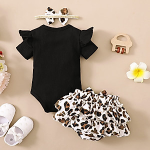 JOMOO 0-3 Months Baby Girl Clothes Newborn Girl Clothes Summer Outfit Floral Romper Shorts Set 0 To 3 Months Baby Girl Clothes Black