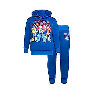 Children's Apparel Network, Ltd. Hasbro Transformers Optimus Prime, Bumblebee and Rodimus Prime Boys Hoodie and Jogger Set for Big Kids – Blue