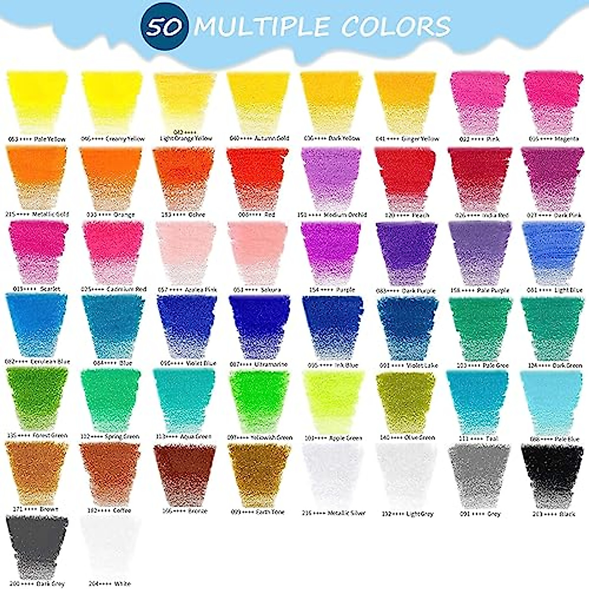 KALOUR Premium Colored Pencils for Adult Coloring Book,Set of 50 Colors,Zipper Slot Pencil Case,with Sharpener,Colorless Blender Pencils,Soft Core,Ideal for Layering Blending,for Artists Beginner