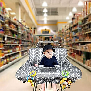 Shopping Cart Cover for Baby ICOPUCA Cotton High Chair Cover, Reversible, Machine Washable for Infant, Toddler, Boy or Girl Large (Grey Arrow Print)