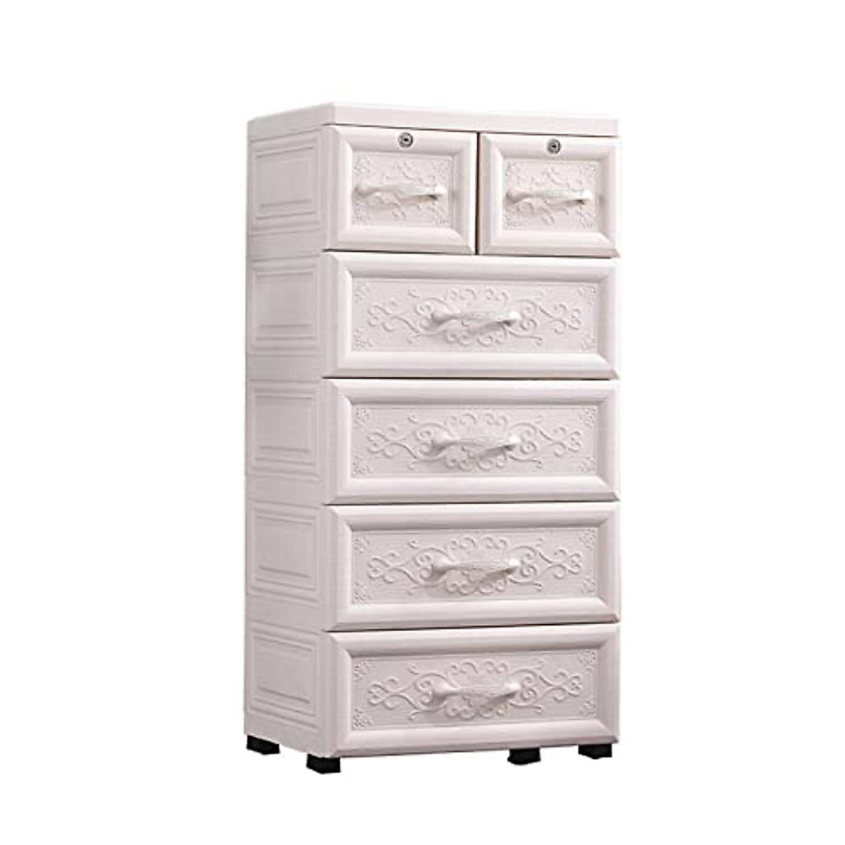 Plastic Drawers Dresser with 6 Drawers, 19.6 x 13.7 x 40.1 Plastic Tower Closet Organizer with Silent Wheels Suitable for Apartments Condos And Dorm Rooms, Gdrasuya10