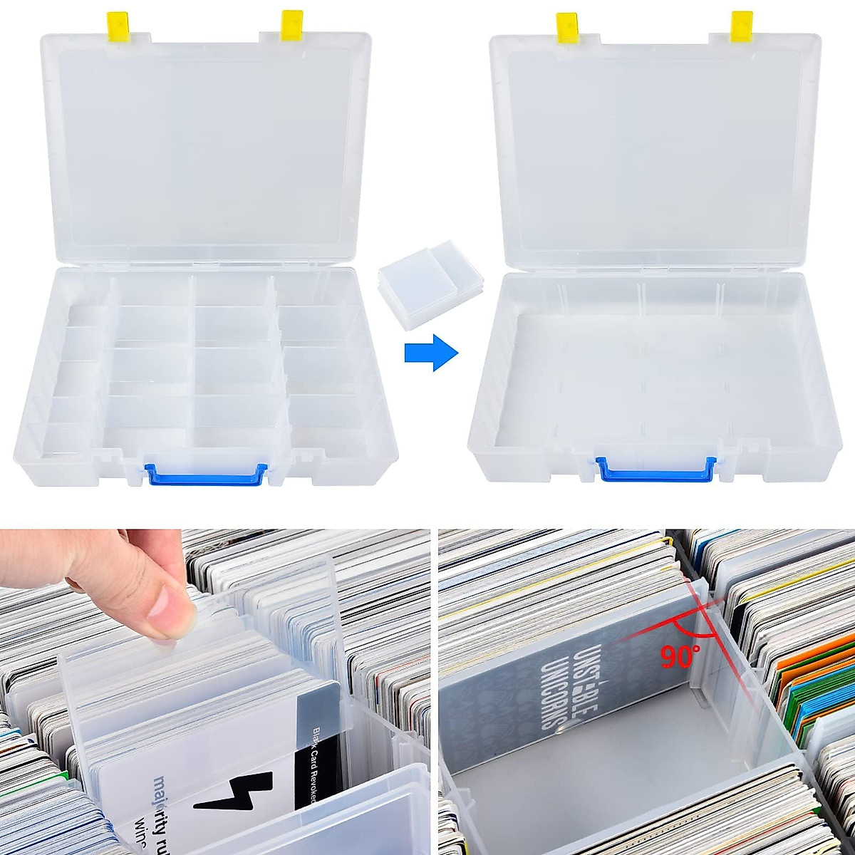 Xuerdon Trading Card Storage Box, 2300+ Playing Card Case Holder Organizer Compatible with PM TCG/for Yugioh/for CAH/for Phase 10/ for Topps Football Baseball Sports Cards (Case Only) - White