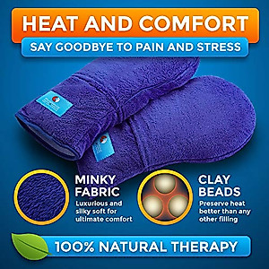 Microwavable Therapy Mittens–Relief for Hands and Fingers in Cases of Stiff Joints, Arthritis, Trigger Finger, Inflammation, Raynaud's, Carpal Tunnel–Heated Hands Mitts Warmers–Scented Gloves