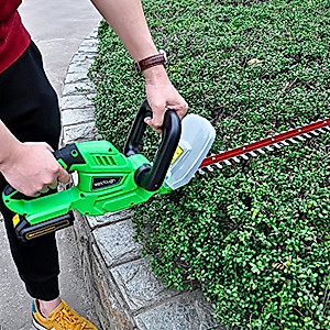 Werktough 20V Cordless Hedge Trimmer Electric Garden Yard Trimmer with 2.0A Battery and Fast Charger HT001