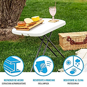 Lifetime 80251 Adjustable Folding Laptop Table TV Tray, 26 Inch, White Granite