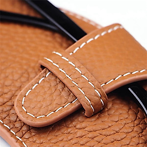 YUANYU Leather Glasses Case Holder Portable Slim Sunglasses Pouch Soft Eyeglasses Bag Eyewear Sleeve For Women Men Lightweight (Brown)