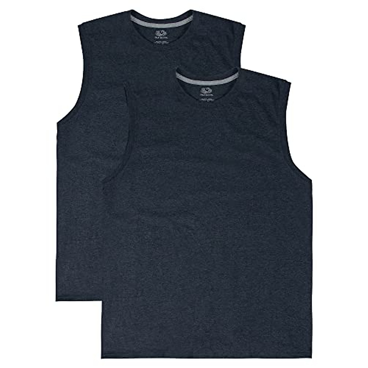 Fruit of the Loom Men's Eversoft Cotton Sleeveless T Shirts, Breathable & Moisture Wicking with Odor Control, Sizes S-4x, Muscle-2 Pack-Black Heather