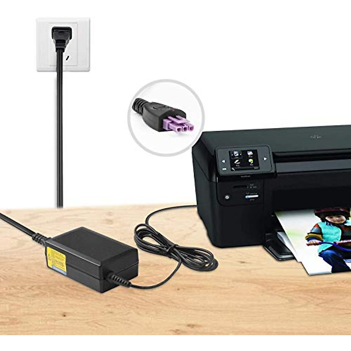 HKY 32V AC Adapter Compatible with HP Deskjet F4580 F4210 F4230 F4235 F4240 F4250 F4272 F4273 F4274 F4275 F4280 F4283 F4288 F4292 F4293 OfficeJet J4524 J4580 J4624 J4660 J4680,P/N 0957-2242 0957-2269