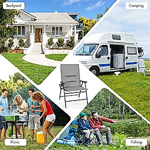 ZHYH Patio upholstered Folding Portable Chair Camping Dining Outdoor Beach Chair