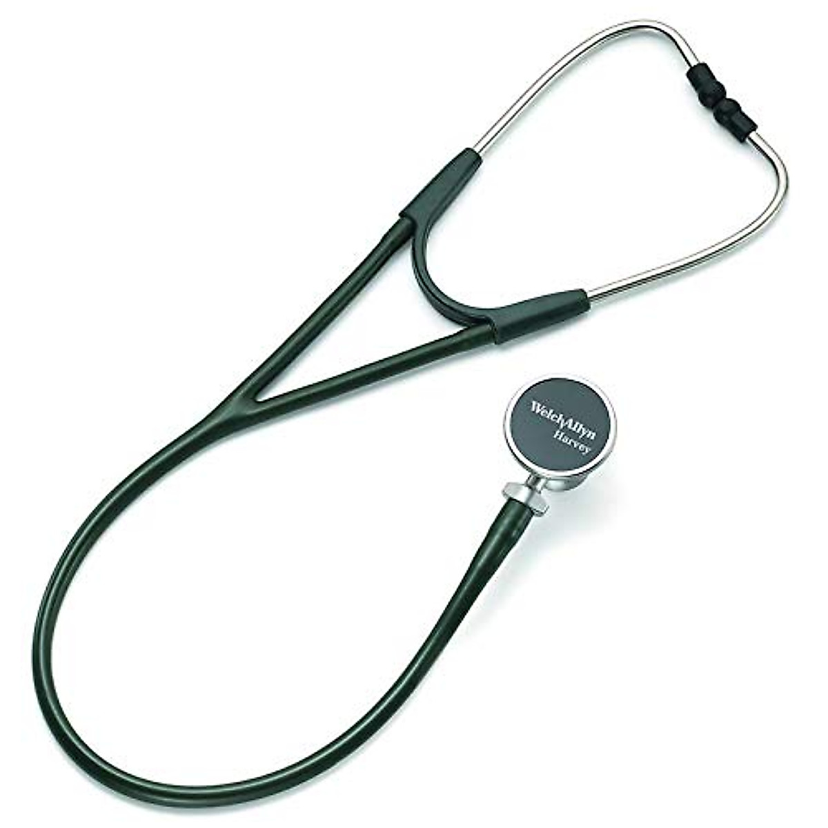 Welch Allyn Harvey DLX Adult Cardiology Stethoscope, Forest Green; 5079-328; Double-Head Chestpiece (Diaphragm and Bell), Dual Lumen Tubing; 28 in