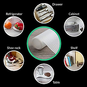 N/A HomePro Shelf Liner 17.5 Inch x 20 FT, EVA Waterproof Non-Slip Kitchen Liner, Cabinet Liner, Drawer Mat for Kitchen Cabinets, Storage, Shelves, Shoe Rack, Washable Refrigerator Mat