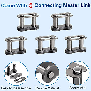 Belleone #35 Roller Chain 10 Feet -320 Links #35 Chain with Chain Breaker & 5 Connecting Links for Go Karts, Motorcycles, Mini Bikes, Bycicles, Other Home and Industrial Machinery