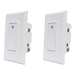 Smart Light Switch,Jinvoo WiFi Smart Wall Light Switch,Voice Control and Timing Function,No Hub Hequired,Easy and Safe Installation Compatible with Alexa and Google.（2 Pack）