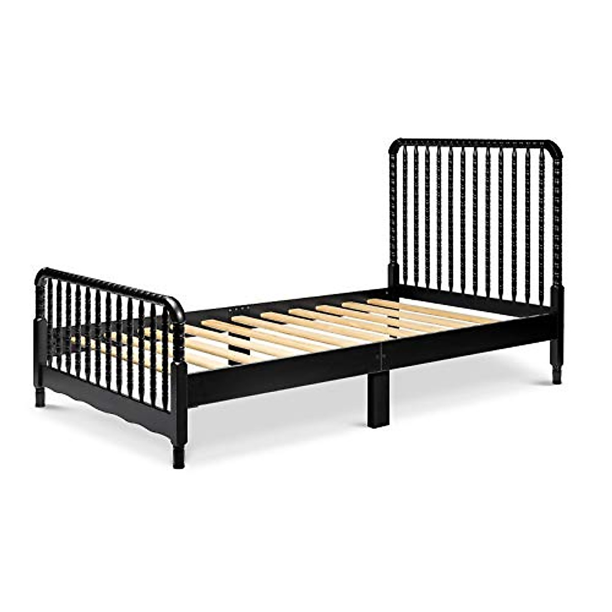 DaVinci Jenny Lind Twin-Bed with Wood Spindle Posts in Ebony-Mattress Support Slats Included