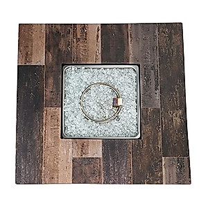 Endless Summer Piper 38 Inch Square DualHeat Gas Fire Pit Table And Patio Heater Combination with Hidden Control Panel, White Fire Glass and Cover