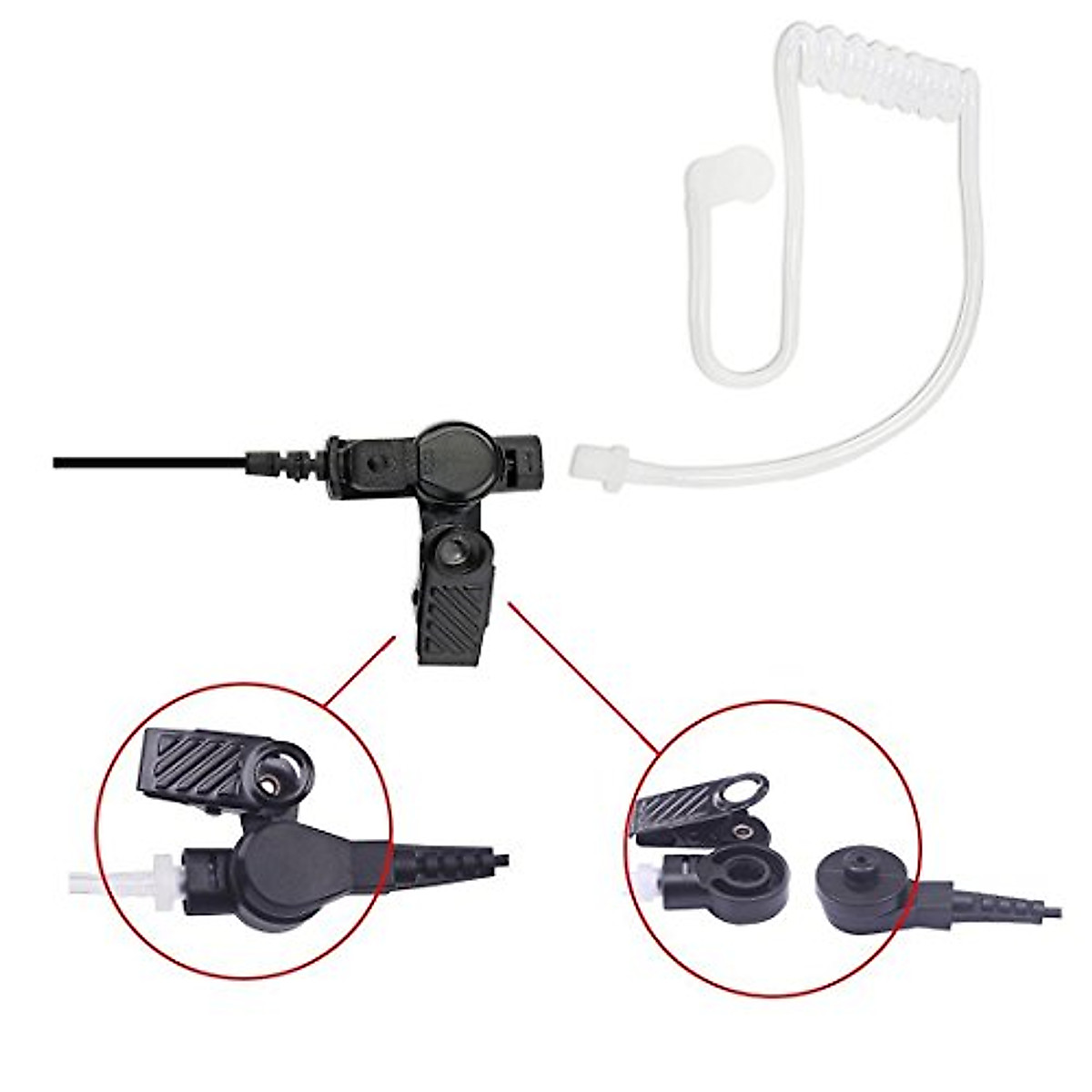 abcGoodefg 1 Pin Covert Acoustic Tube Earpiece Headset with Mic PTT for Motorola SL7550 7580 7590 SL300 SL4000 SL1K SL1M 2 Way Radio Walkie Talkie