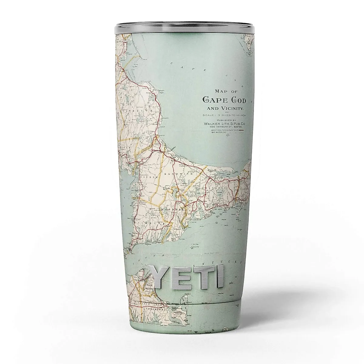 Design Skinz The Vintage Map of Cape Cod - Skin Decal Vinyl Wrap Kit Compatible with The Yeti Rambler Cooler Tumbler Cups
