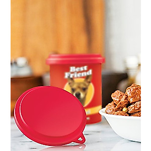 Fox Run Pet Food Can Covers, Red, 3.5 x 3.75 x 0.5 inches