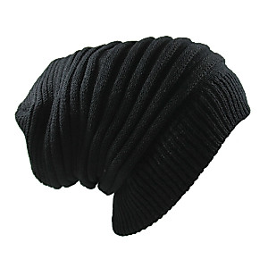 Rasta Long Slinky Beanie Hats Black