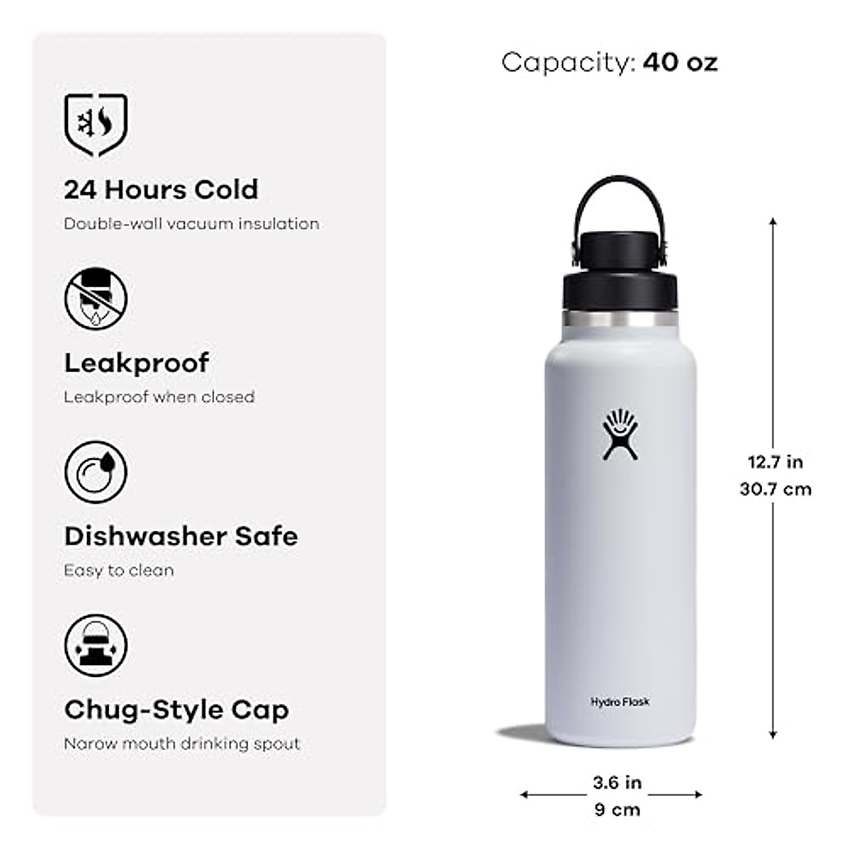Hydro Flask 40 Oz Stainless Steel Double-wall Wide Flex Chug Cap Indigo