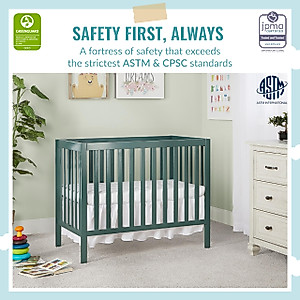 Dream On Me, Edgewood 4-in-1 Convertible Mini Crib, Olive