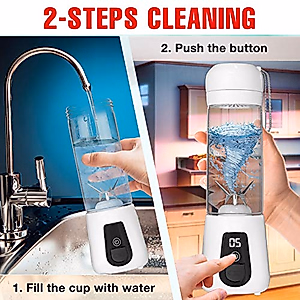 Portable Blender Lacomri – Powerful Crusher for Frozen Fruits and Veggies – Travel Blender – Mini Blender with Stainless-Steel Blades – Ideal for Healthy Juices and Smoothies