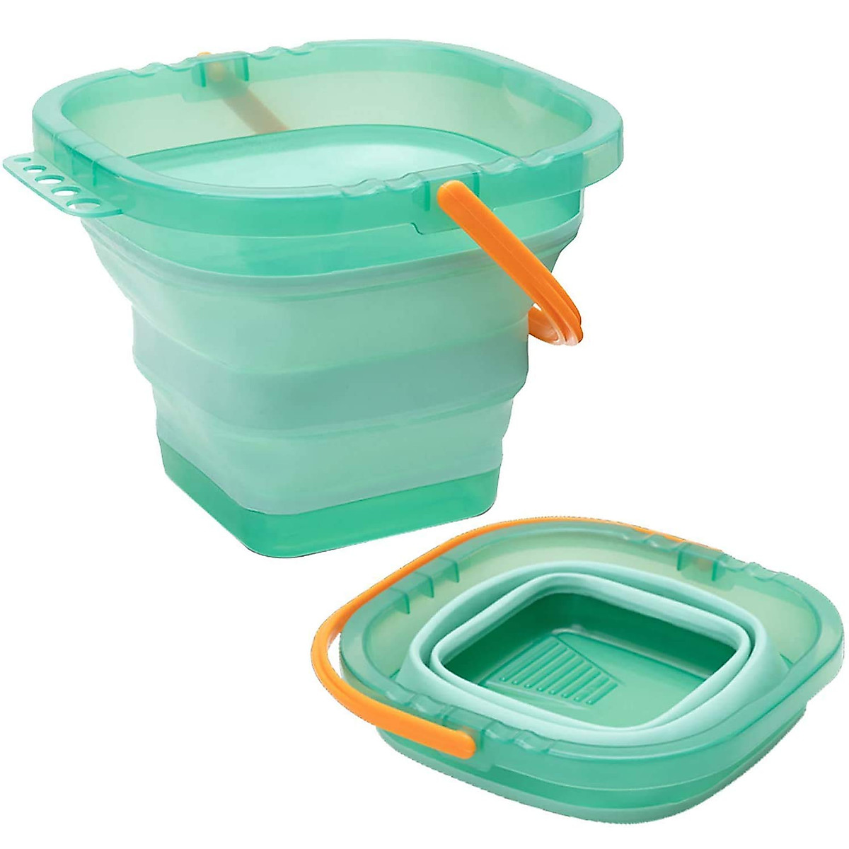 Paint Brush Washer Cleaner Painting Water Cup Bucket Basin Foldable Collapsible 0.8 Gal (Turquoise)