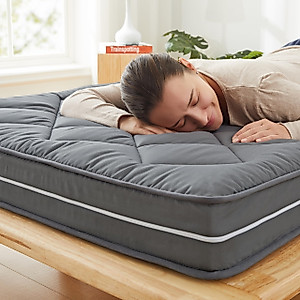 Jamdok 4Inch Narrow Twin Floor Mattress,3-Layer Structure Cot Mattress Topper,Gel Memory Foam,Removable Thickened Cover,Portable Roll Up Sleep Pad(75X30X4“)