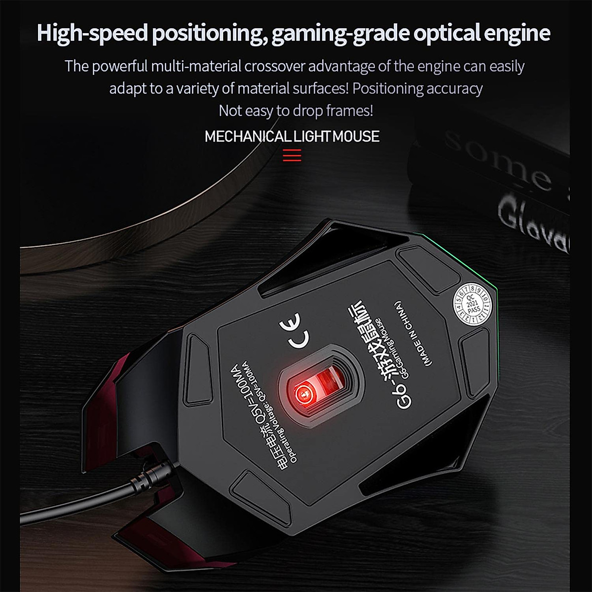 Atrasee RGB Gaming Mouse Wired PC Computer Mice for Laptop, 1200 DPI, 7 Colors LED Backlit, 3 Buttons, USB Ergonomic Optical Mouse for Game Office Windows Mac Linux, Crack