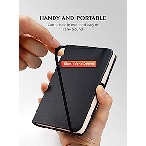 AISBUGUR Pocket Notebook Small Notebook 2-Pack, 3.7" x 5.7" pocket notebook hardcover Total 320 Pages Thick Lined Paper with Inner Pockets Leather Mini Journal Notepad