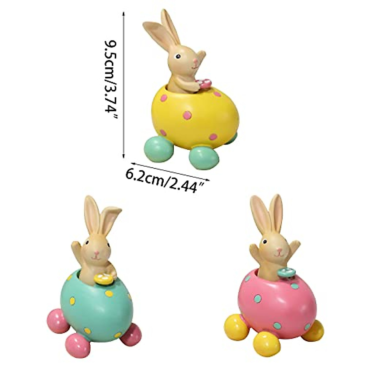 unknowns Resin Bunny Sitting Eggshell Decorations Spring Easter Figurines Tabletopper Accessories for Party Home Holiday Garden Ornament