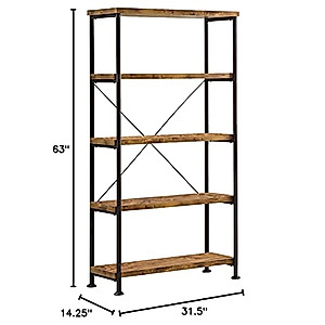 Coaster Home Furnishings Bookcase, Antique Nutmeg and Black