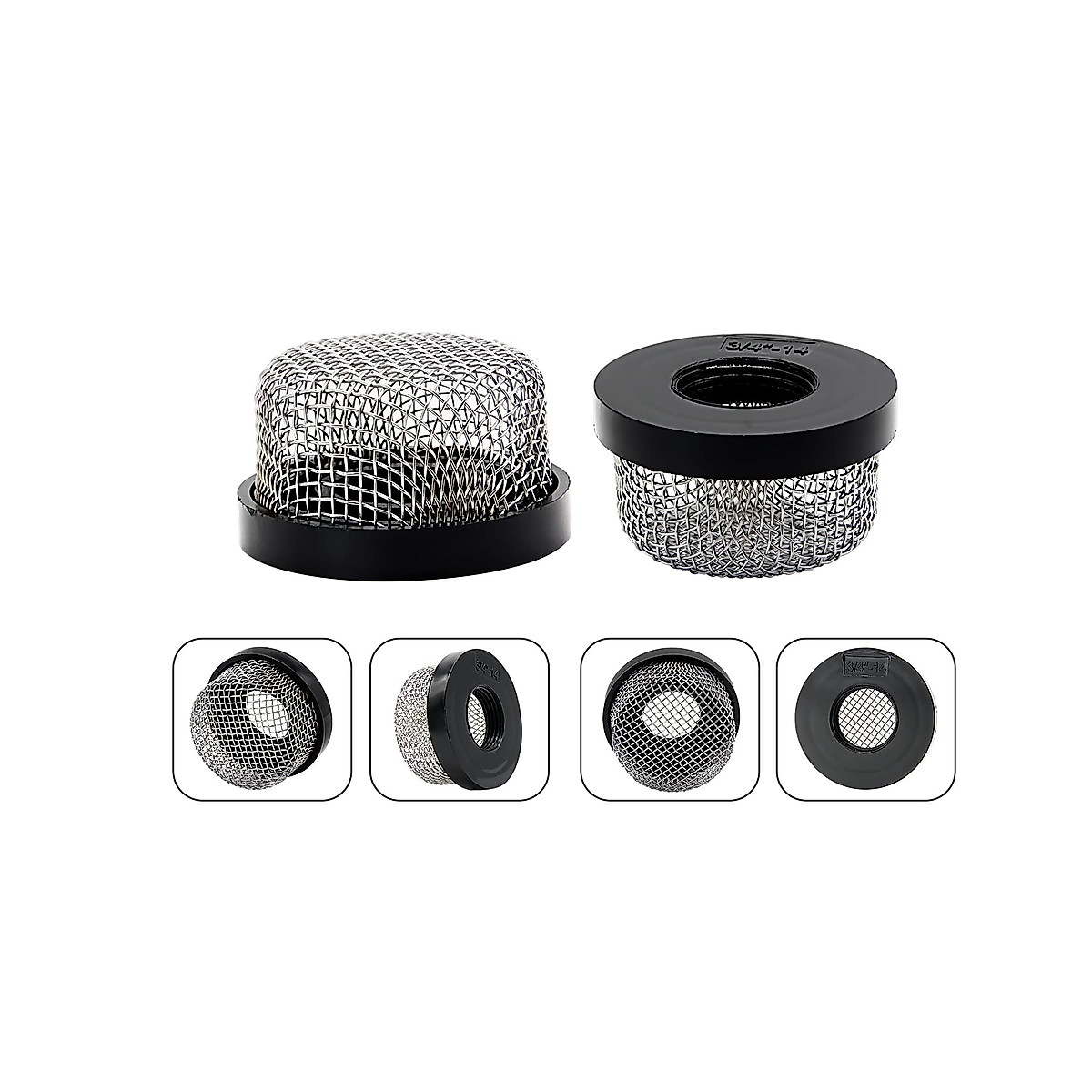 YESHINDA 2 Pack of Stainless Steel Mesh Strainer 3/4"- 14, Aerator Screen Strainer Stainless Compatible for Livewell Pump and Baitwell