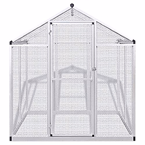 FAMIROSA Outdoor Aviary Aluminium, Large Pigeon Cage, Aluminium Bird Cage Bird House, Parrot Cage Bird Aviary for Outdoor, 70.1" x 48" x 76.4" (L x W x H)