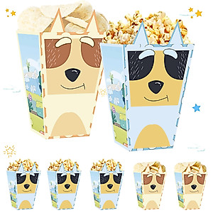 Generic Cartoon Blue Dog Popcorn Boxes 20pcs Dog Family Birthday Decorations Snack Treat Boxes for Kids Boys Girls Blue Dog Theme Birthday Party Supplies Baby Shower Decorations