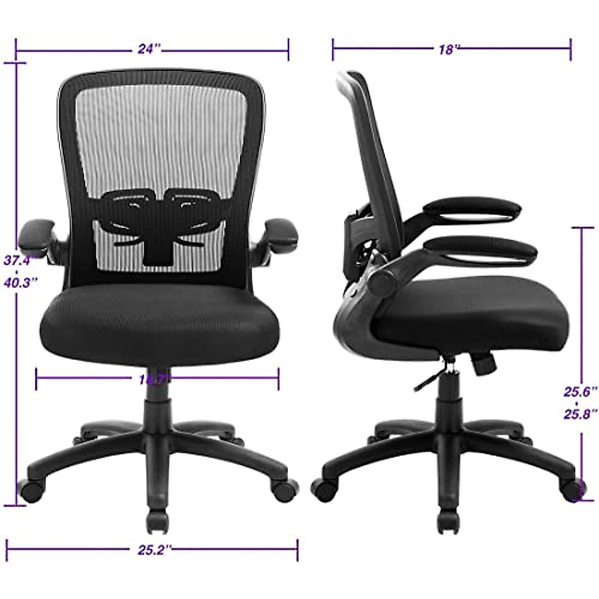Office Chair Clearance, Ergonomic Desk Chair with Adjustable Height, Lumbar Support, High Back Mesh Computer Chair with Flip up Armrests, Task Chairs for Home Office - 300lb Executive Chair