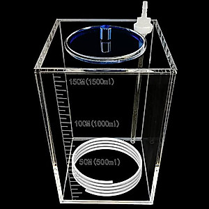 Saricho dosing Container,dosing Pump Liquid containers Liquid srorage Bucket Made of acryli,Reservoir (1.5L/0.4gal Blue lid)