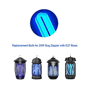 Dichroma 2 Pack 3U 20W Replacement Bulbs for 20W Bug Zapper with E27 Base, Compatible with Meilen, Husaco, Lunatino, PALONE, and Other Models