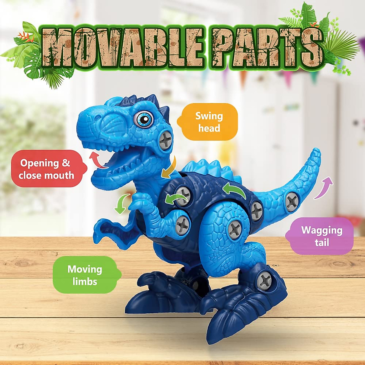 BAODLON Dinosaur Toys for 3 4 5 6 7 Year Old Boys, Take Apart Dinosaur Toy for Kid 3-5 5-7 Building Toy with Electric Drill, Learning Educational STEM Construction Toy Christmas Birthday Gift Boy Girl