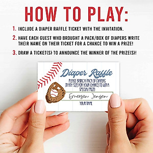 25 Baby Shower Diaper Raffle Tickets For Baby Shower Boy - Baseball Baby Shower Games For Boys, Diaper Raffle Cards, Baby Raffle Tickets, Baby Shower Invitation Inserts, Baby Shower Ideas
