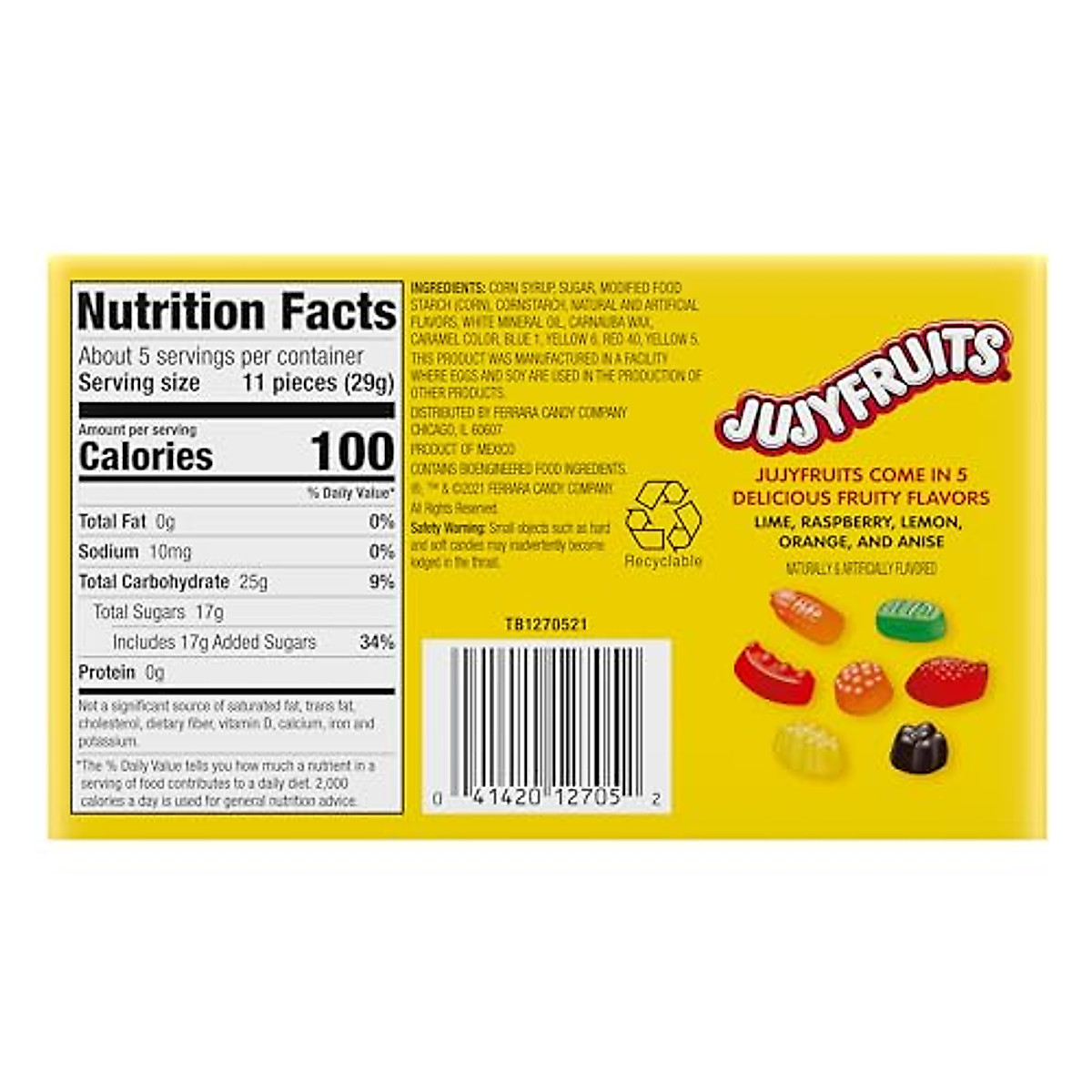 Wonka Jujyfruits Gummy candy, Assorted Gummy Candy, 5 Ounce Theater Candy Boxes (Pack of 12​)